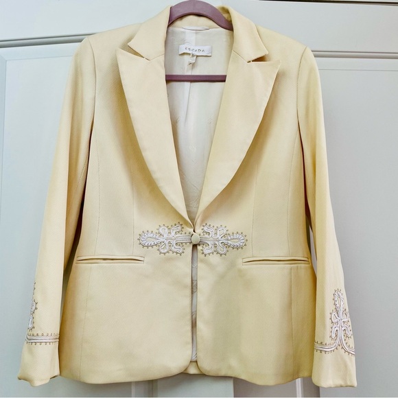Escada | Jackets & Coats | Escada Buttercream Soutache Trim 0 New Wool ...